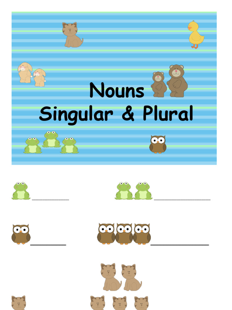 Fun Noun Worksheets with Frog Graphics | PDF