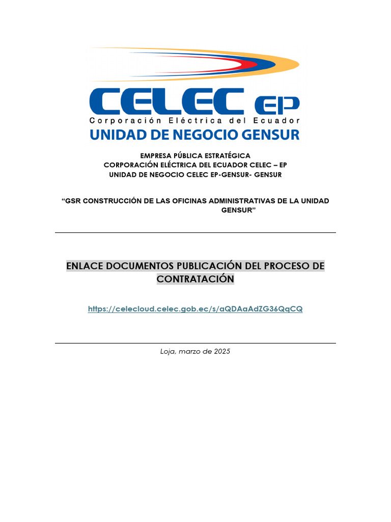 Construcción Oficinas CELEC EP GENSUR | PDF