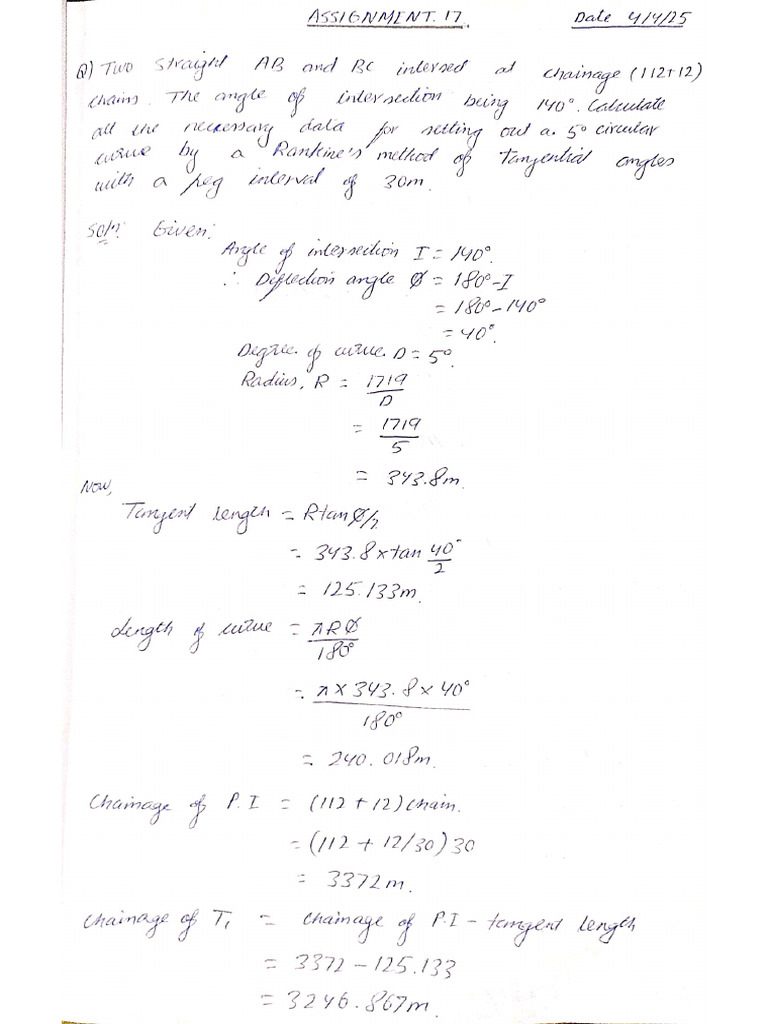 Adv Surveying Assignment No.17 by I-Iohborthymmai Mawphniang Roll No-25 | PDF