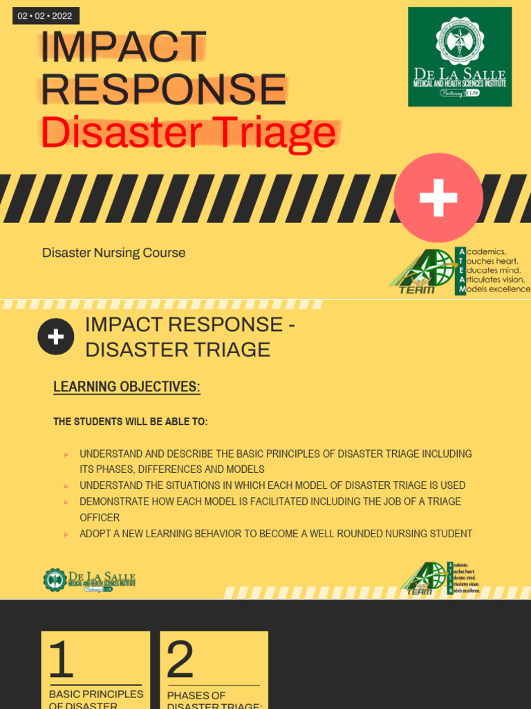 Impact Response (Disaster Triage) | PDF | Infection | Emergency Department