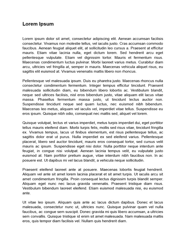 Just Lorem Ipsum Paragraphs | PDF