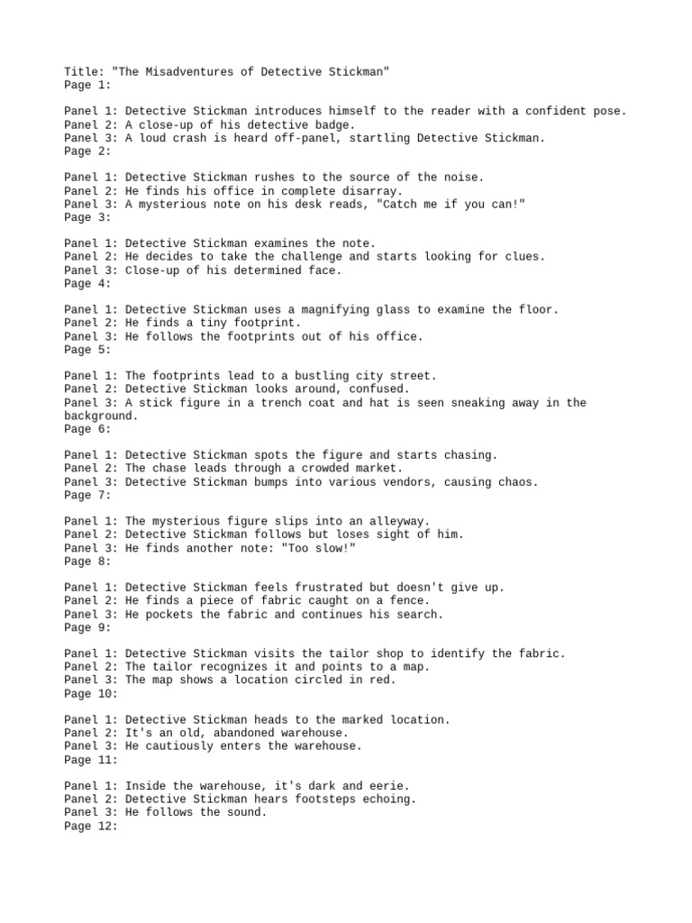 Title The Misadventures of Detective Stickman | PDF