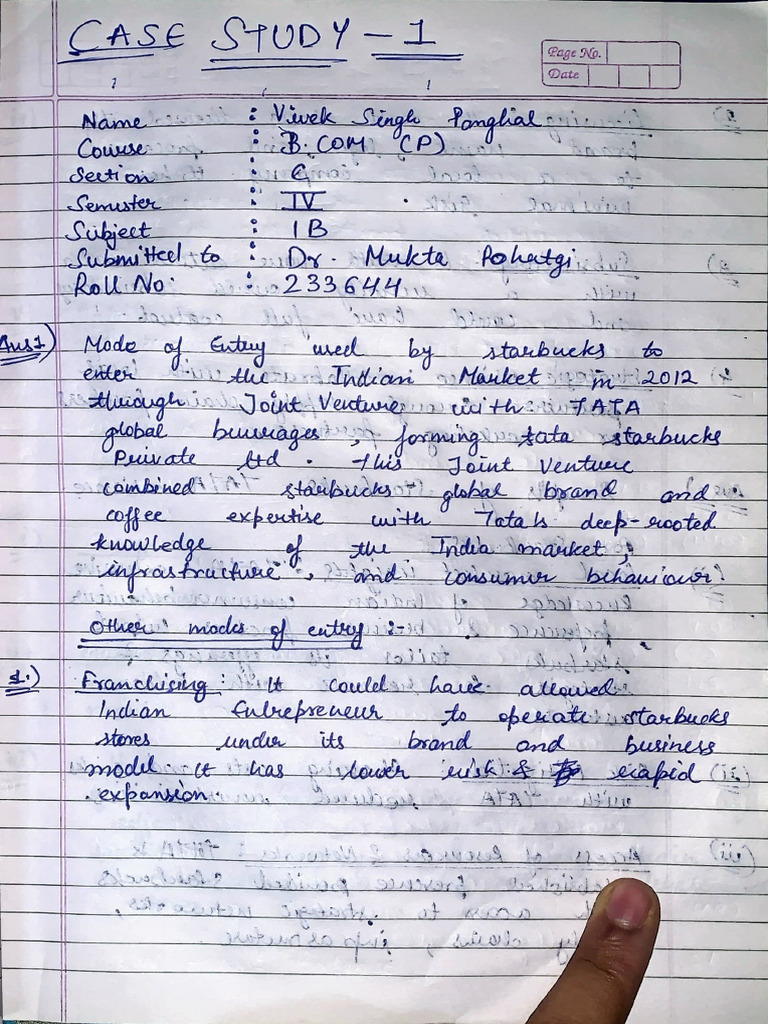 Case Study 1, 233644 Vivek Singh Panghal | PDF