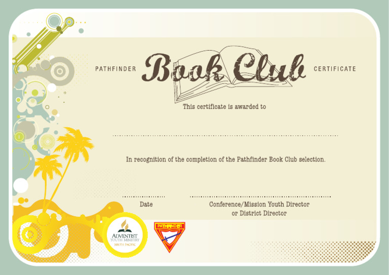 Pathfinder Book Club Certificate Print RGB Nov 2009 | PDF