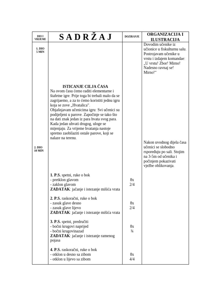 Fizičko Elementarne i Štafetne Igre | PDF