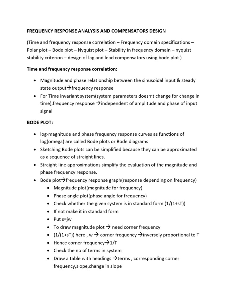 Frequency Response Analysis and Compensators Design | PDF | Telecommunications Engineering ...