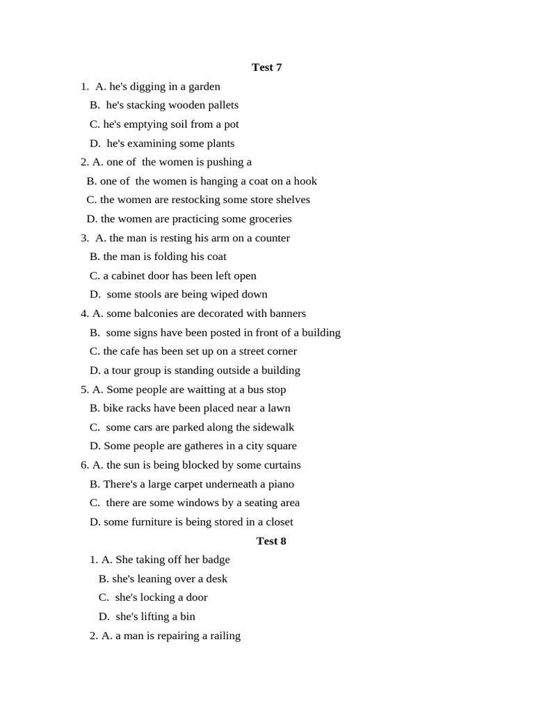 Visual Observation Test Scenarios | PDF