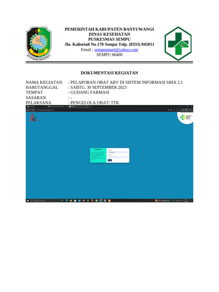 Bukti Pelaporan Obat Arv Di Siha 2.1 | PDF