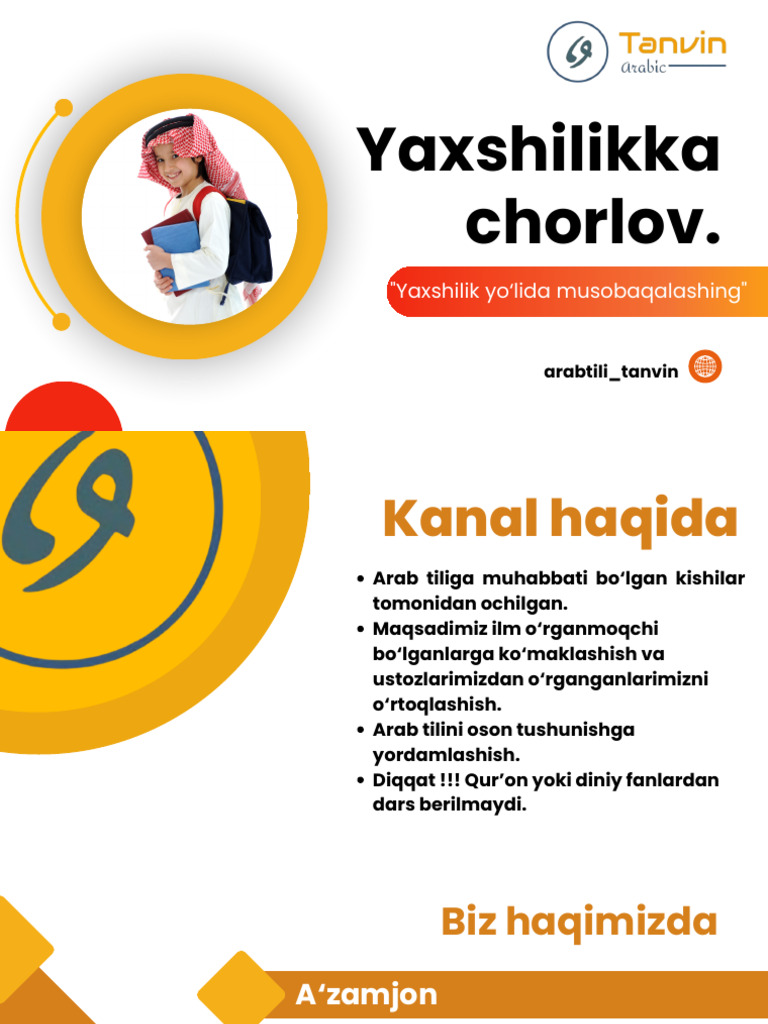 Taqdimot-Yaxshilikka Chorlov | PDF