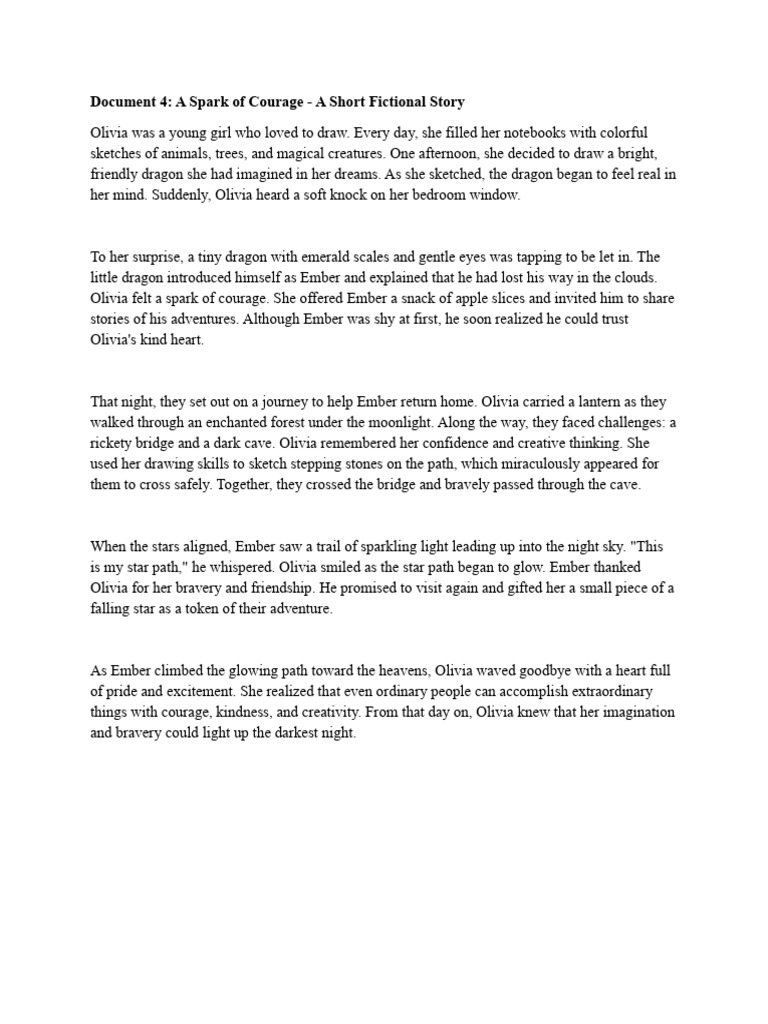 A Spark of Courage - A Short Fictional Story | PDF