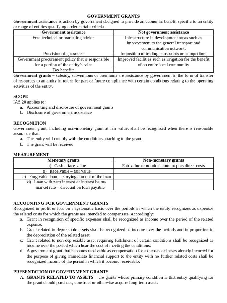 Understanding Government Grants and Accounting | PDF | Expense ...
