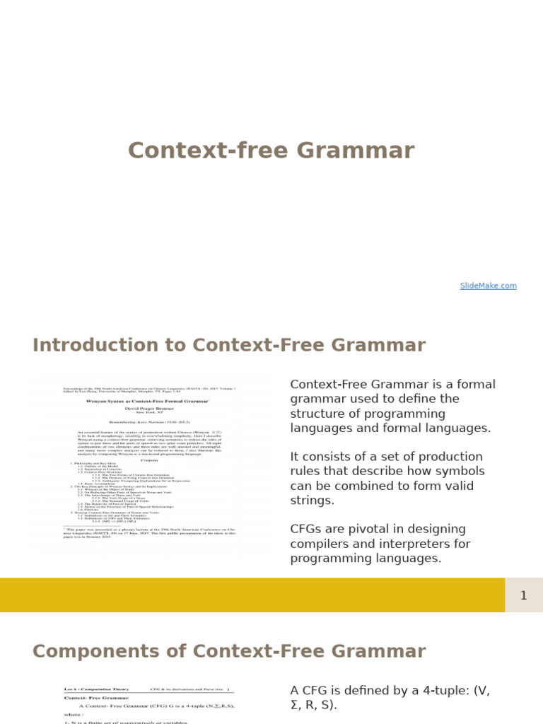 Context-Free Grammar | PDF | Parsing | Syntax (Logic)
