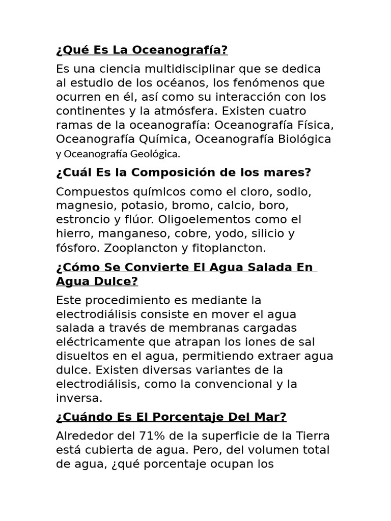 Introducción a la Oceanografía | PDF | Océanos | Agua