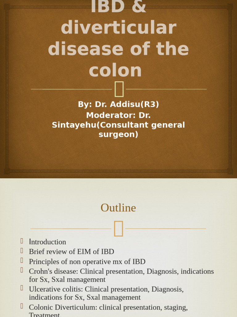 Surgical MX of IBD & Diverticular Disease of The Colon Final | PDF ...