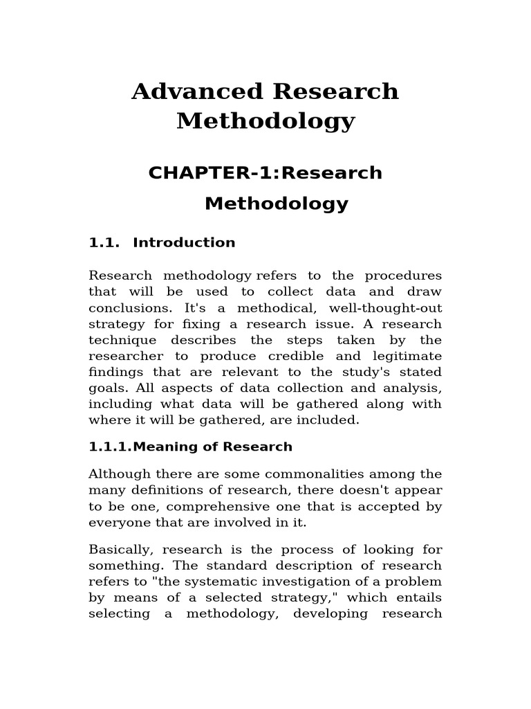 Advanced Research Methodology Book | PDF | Methodology | Quantitative ...