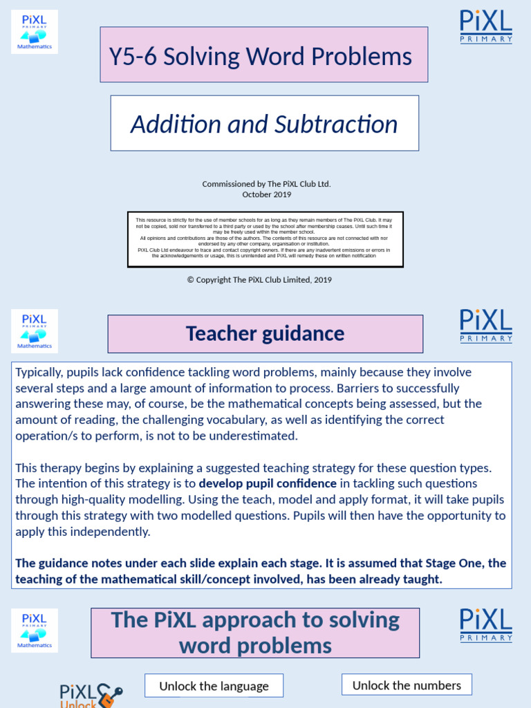 Y5 6 Solving Word Problems Addition and Subtraction | PDF | Vocabulary | Human Communication