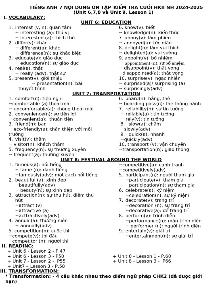 E7-ÔN TẬP KIỂM TRA CUỐI HKII NH 2024-25 | PDF | Baggage | Vietnam
