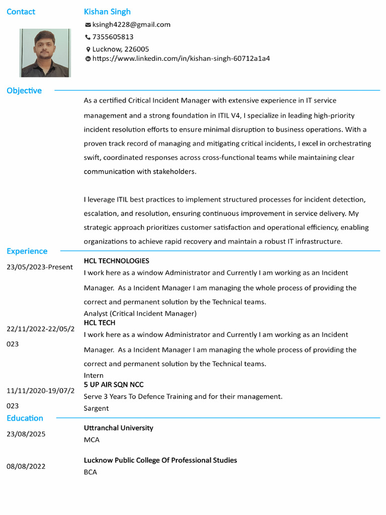 Kishan Singh - CV | PDF