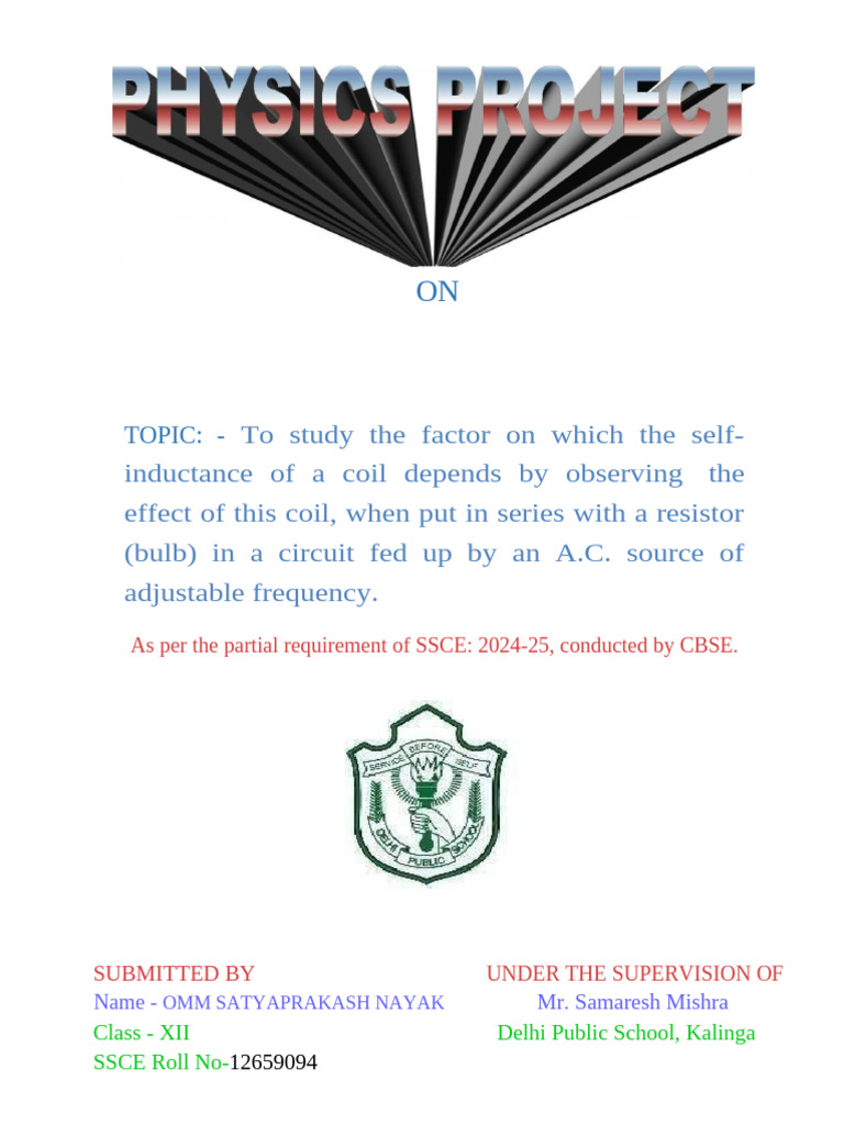Ayush P Physics Project Final | PDF | Inductance | Inductor