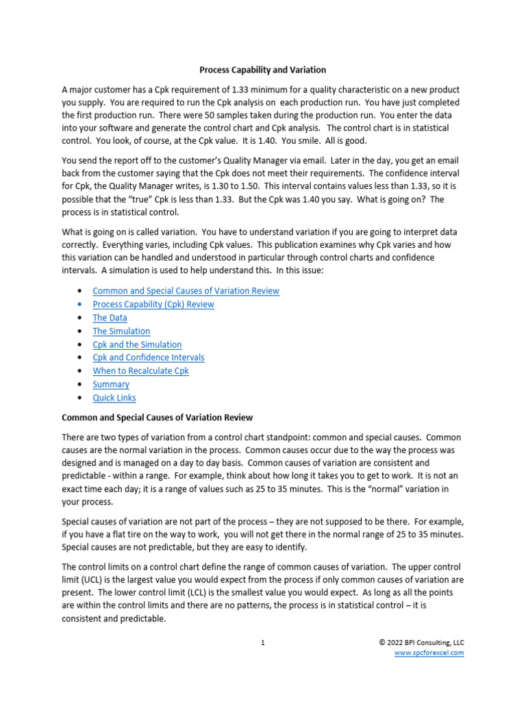 Process Capability And Variation Pdf Standard Deviation Histogram