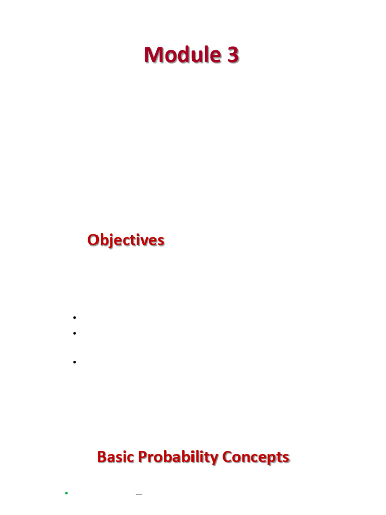 Module 3 (Probability) 1 (1) | PDF | Probability | Statistics
