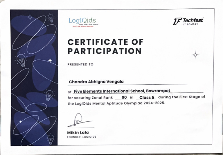 Abhigna Logiquids IT Bombay First Stage | PDF