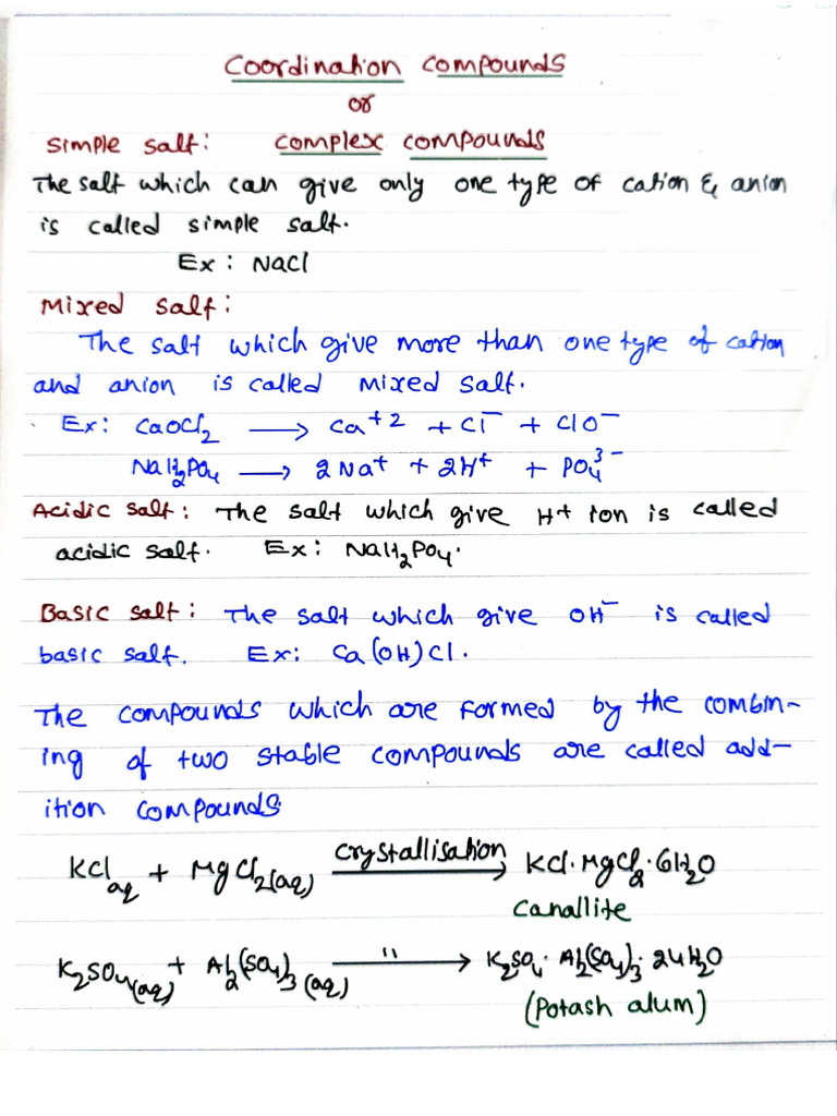 Coordination Compds(half) CVB | PDF