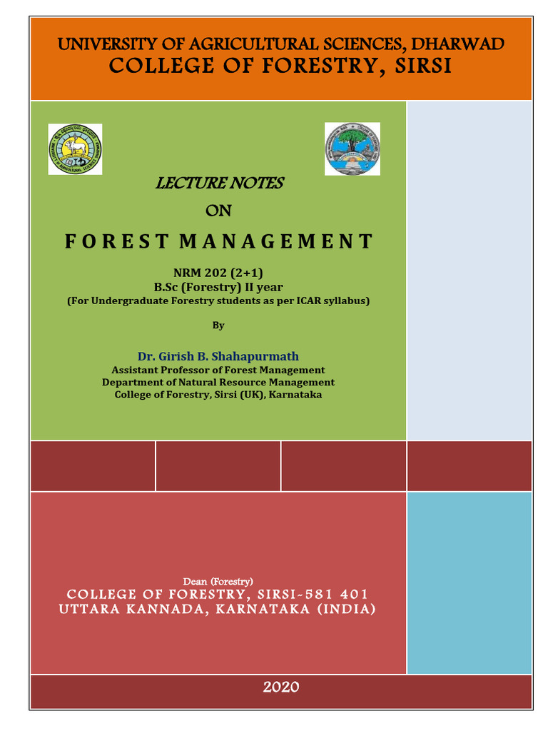 Forest Management Lecture Notes | PDF | Forest Management | Forests