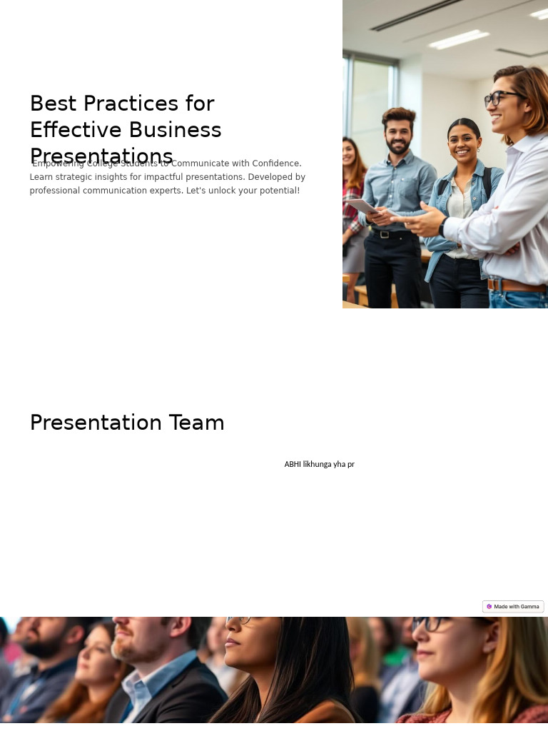 Best Practices for Business Presentations | PDF | Communication | Body ...