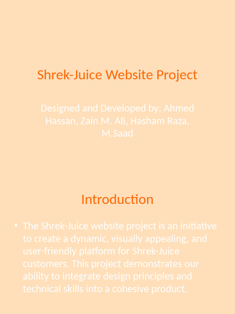 Shrek Juice Website Presentation Colored | PDF