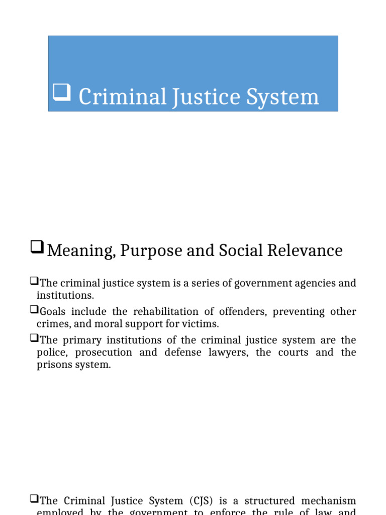 UNIT 3 Criminal Justice System | PDF | Crimes | Crime & Violence