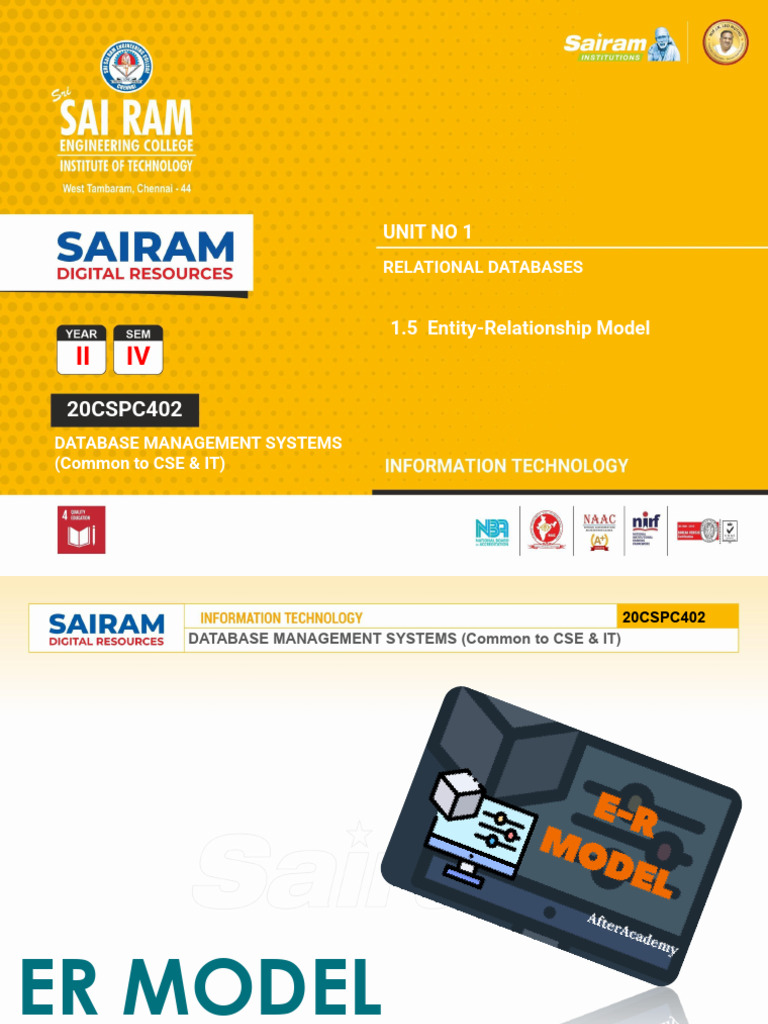 1.5 - Entity-Relationship Model | PDF | Data | Data Management