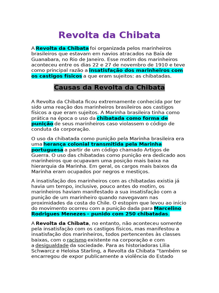 Revolta Da Chibata | PDF | Brasil