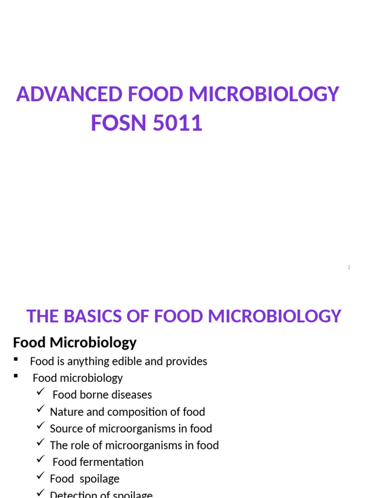 Advanced Food Microbiology Overview | PDF | Microorganism | Microbiology