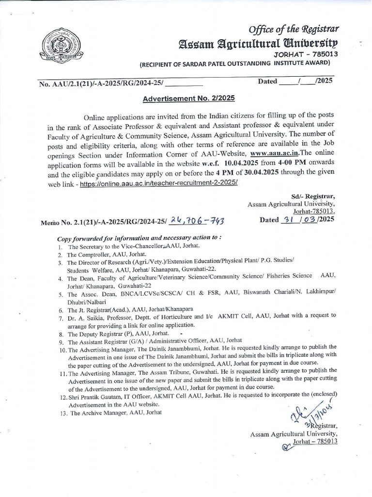 Advt 2-2025 | PDF