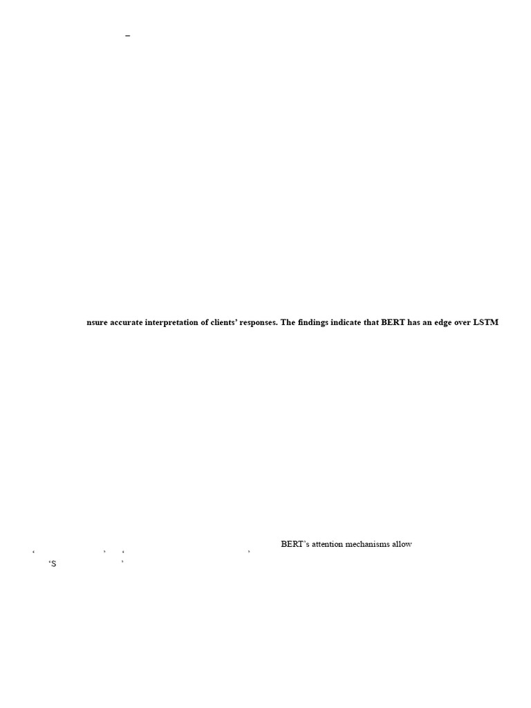 A Comparative Analysis of Natural Language Processing Models: BERT and LSTM in Enhancing ...