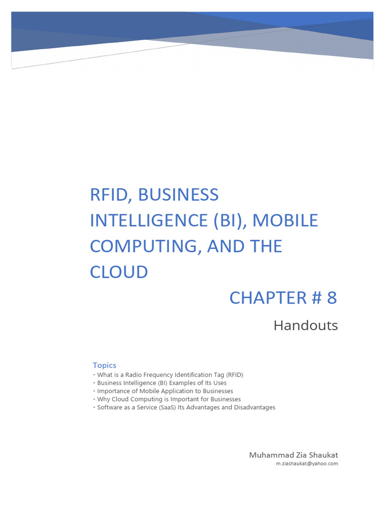 RFID and Business Intelligence Overview | PDF | Radio Frequency Identification | Mobile App
