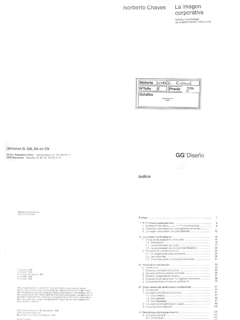 Norberto Chaves La Imagen Corporativa | PDF