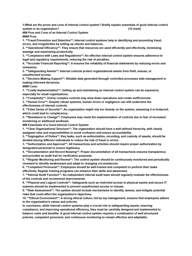 AUDITING BCOM 6 TH SEM - | PDF | Audit | Internal Control