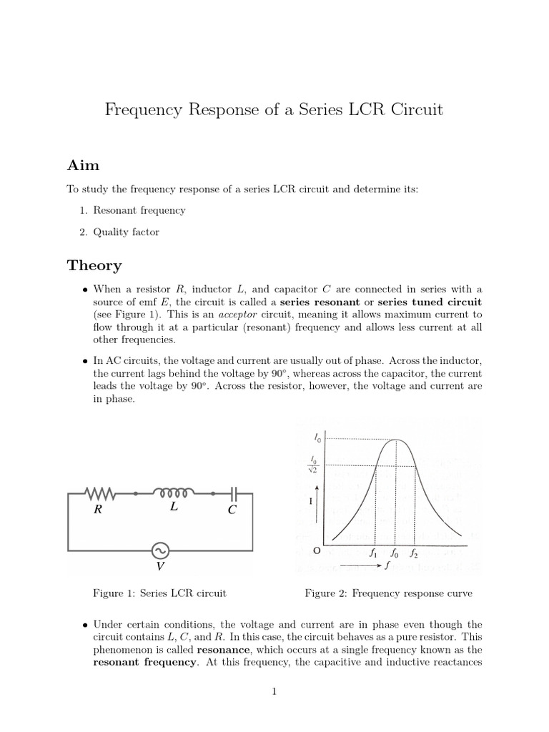 LCR Series | PDF | Resonance | Electrical Network