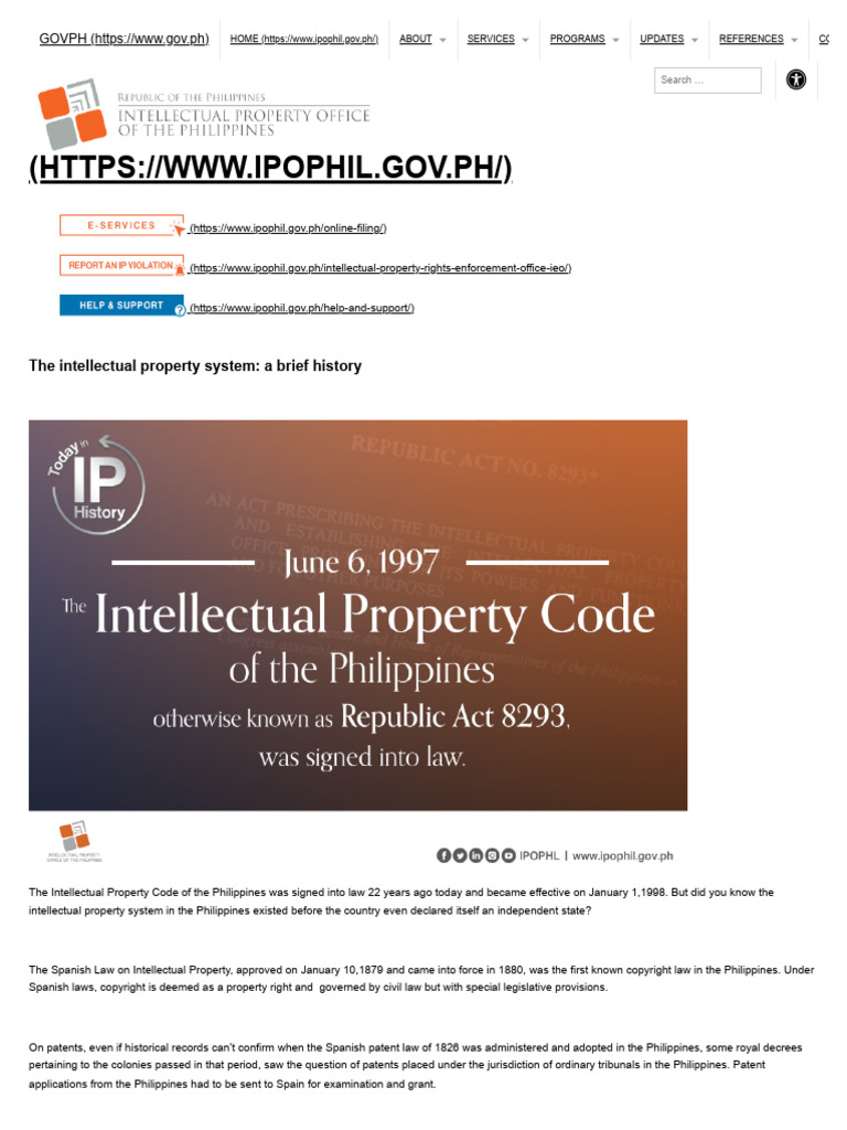 History of Intellectual Property in the Philippines | PDF ...
