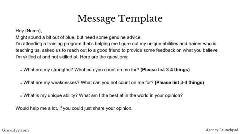 Message Template To Send | PDF