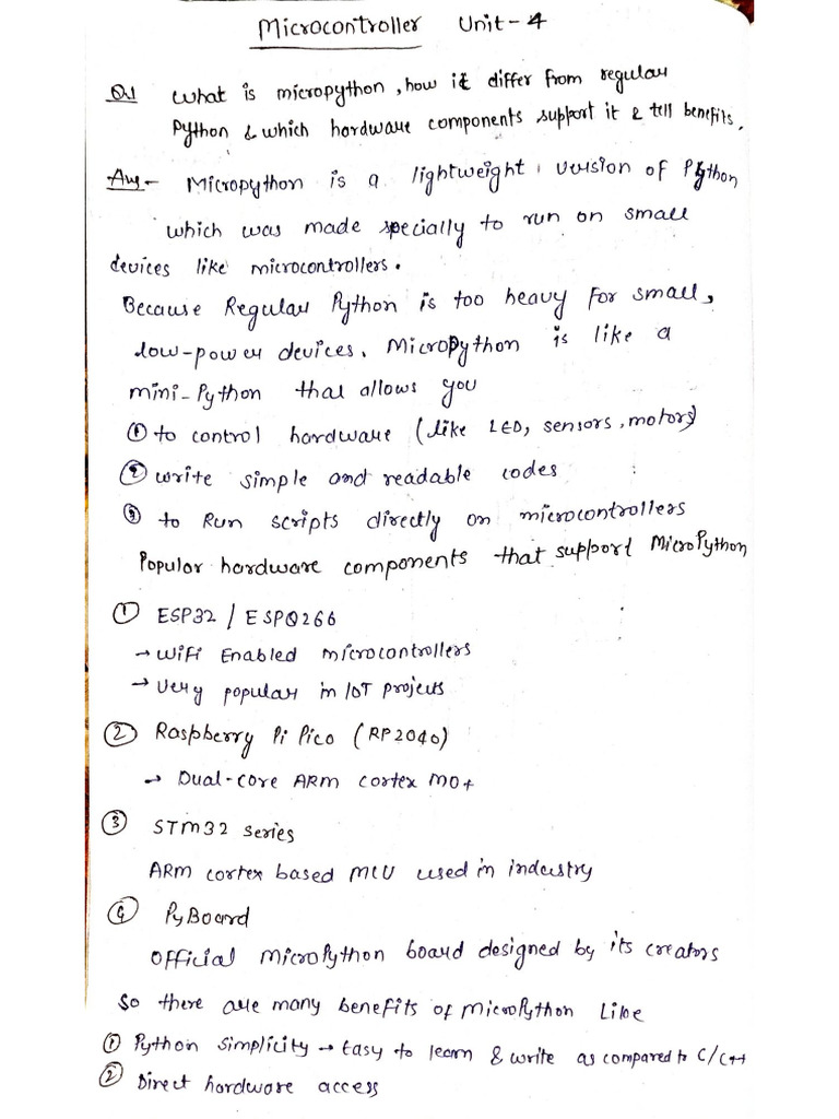 Microcontroller Unit 4 | PDF