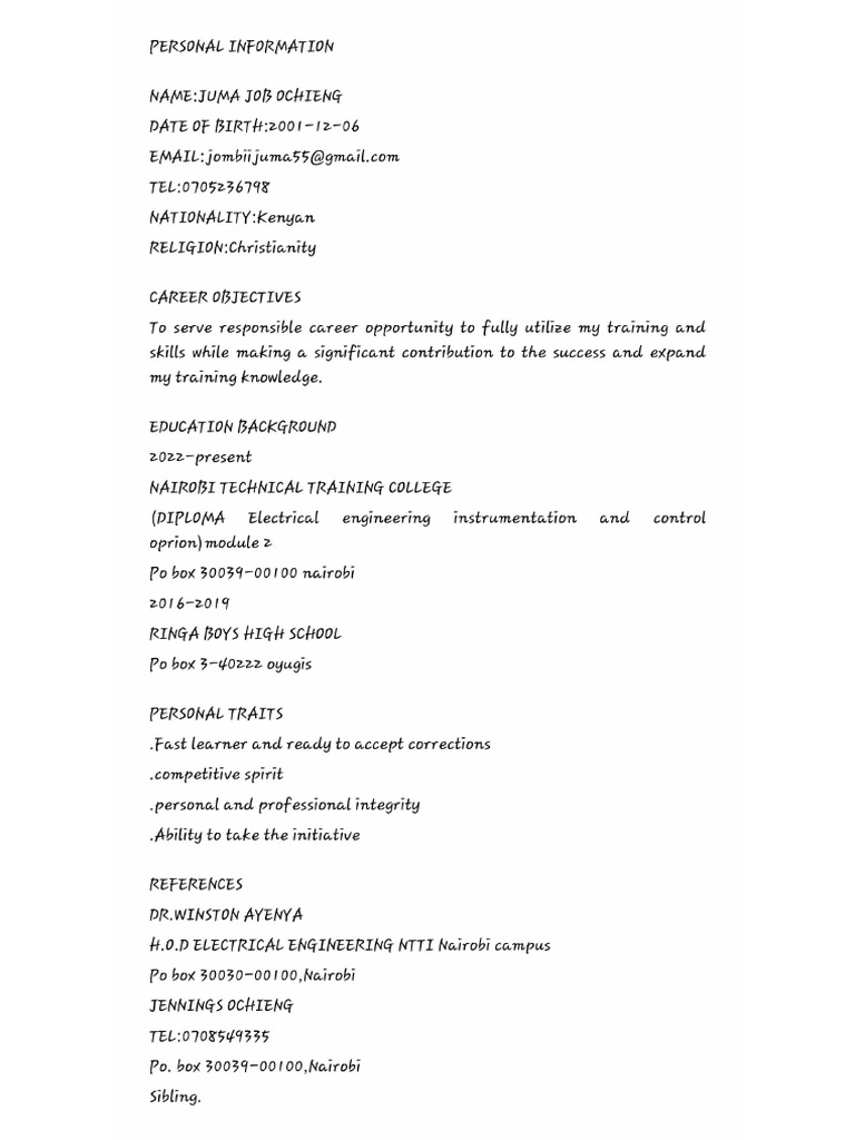 CV Attachment Placement | PDF