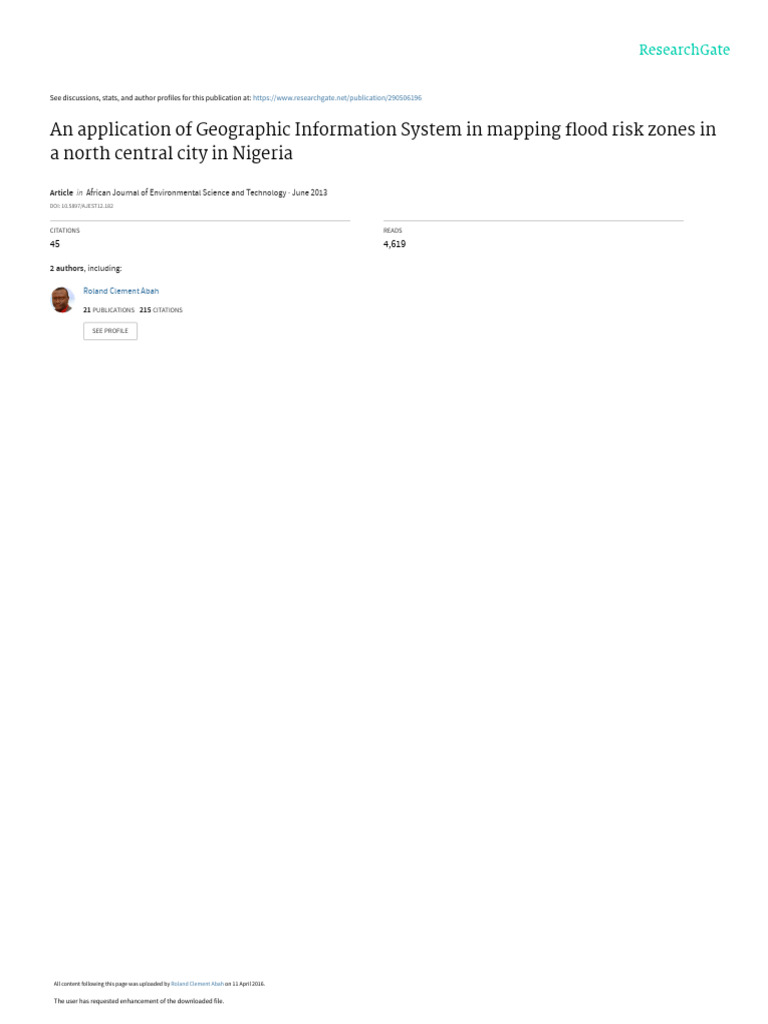 An Application of Geographic Information System in | PDF | Geographic Information System | Flood