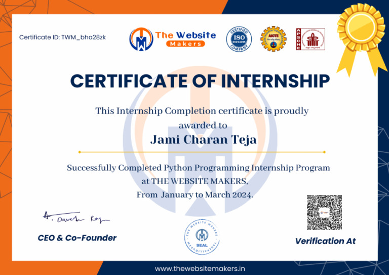 4-2 Internship Certificate | PDF