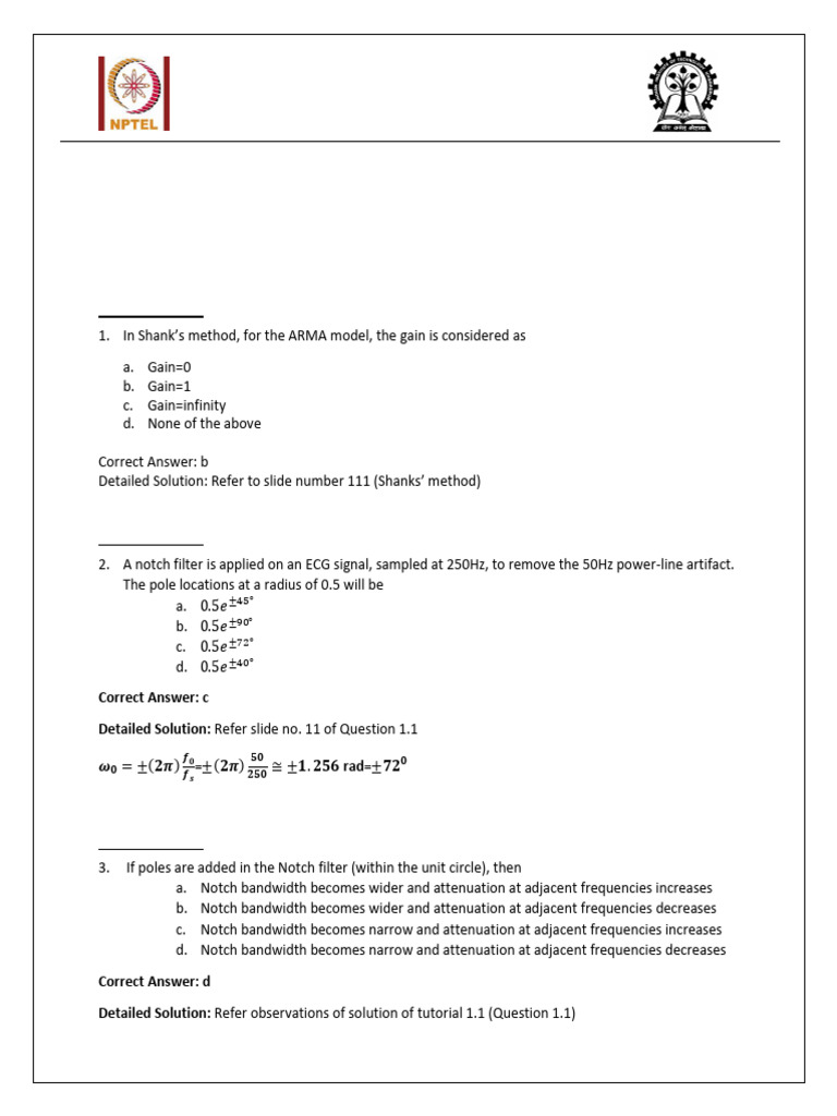 NOC23 EE49 Assignment Week09 Solution | PDF | Bandwidth (Signal Processing) | Signal To Noise Ratio