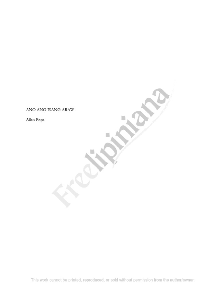 2 Ano Ang Isang Araw Zine by Allan Popa | PDF