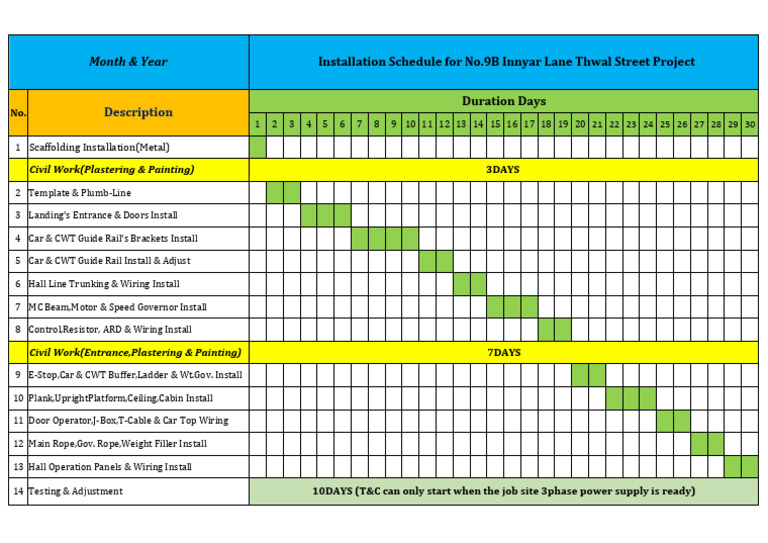 Innyar Lane Thwal Road Project Schedule | PDF