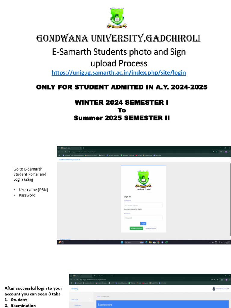 E-Samarth Students Photo and Sign Upload Process | PDF